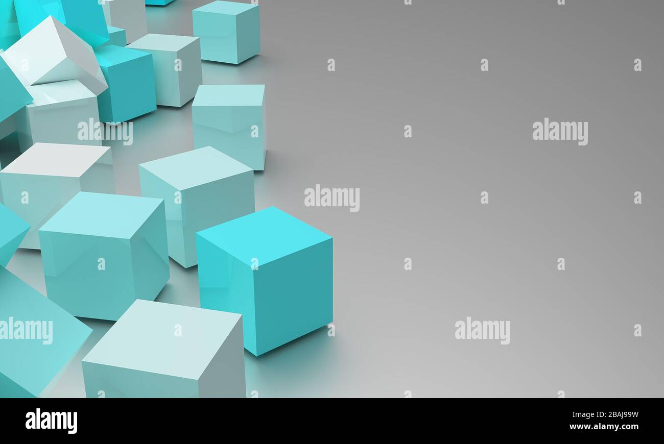 3d abstract cubes boxes background - 3d Rendering Stock Photo - Alamy