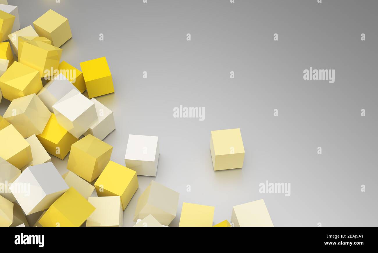 3d abstract cubes boxes background - 3d Rendering Stock Photo - Alamy