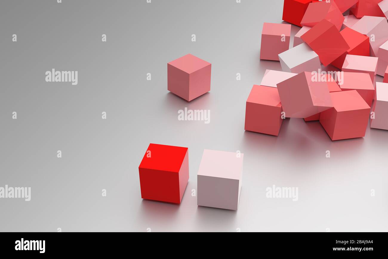 3d abstract cubes boxes background - 3d Rendering Stock Photo - Alamy