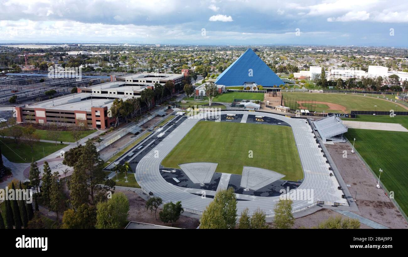 Long Beach, United States. 19th Mar, 2020. General overall aerial view ...