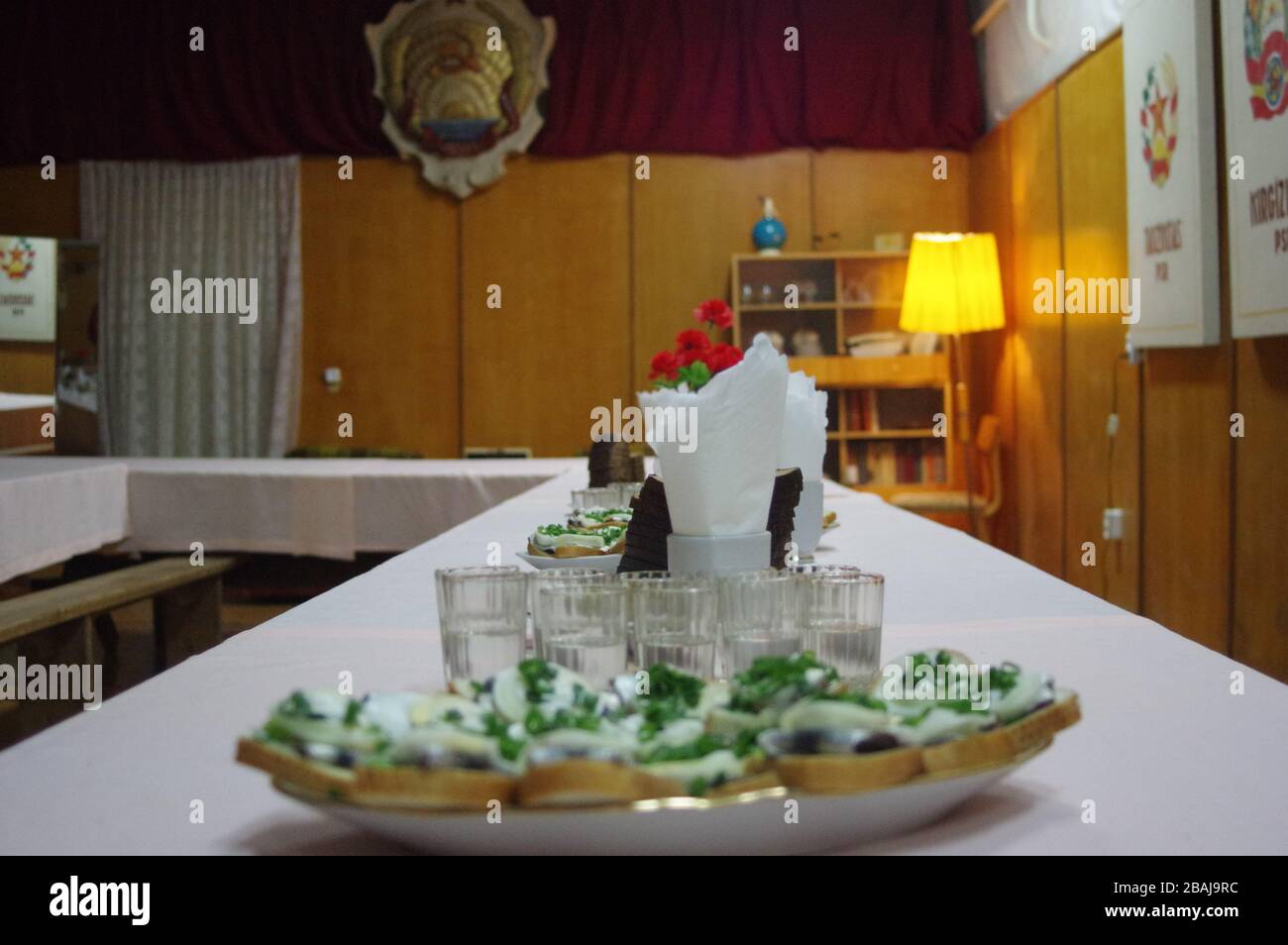 Old canteen interior of soviet factory in Latvia Stock Photo - Alamy