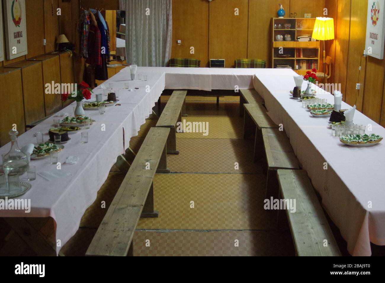 Old canteen interior of soviet factory in Latvia Stock Photo - Alamy