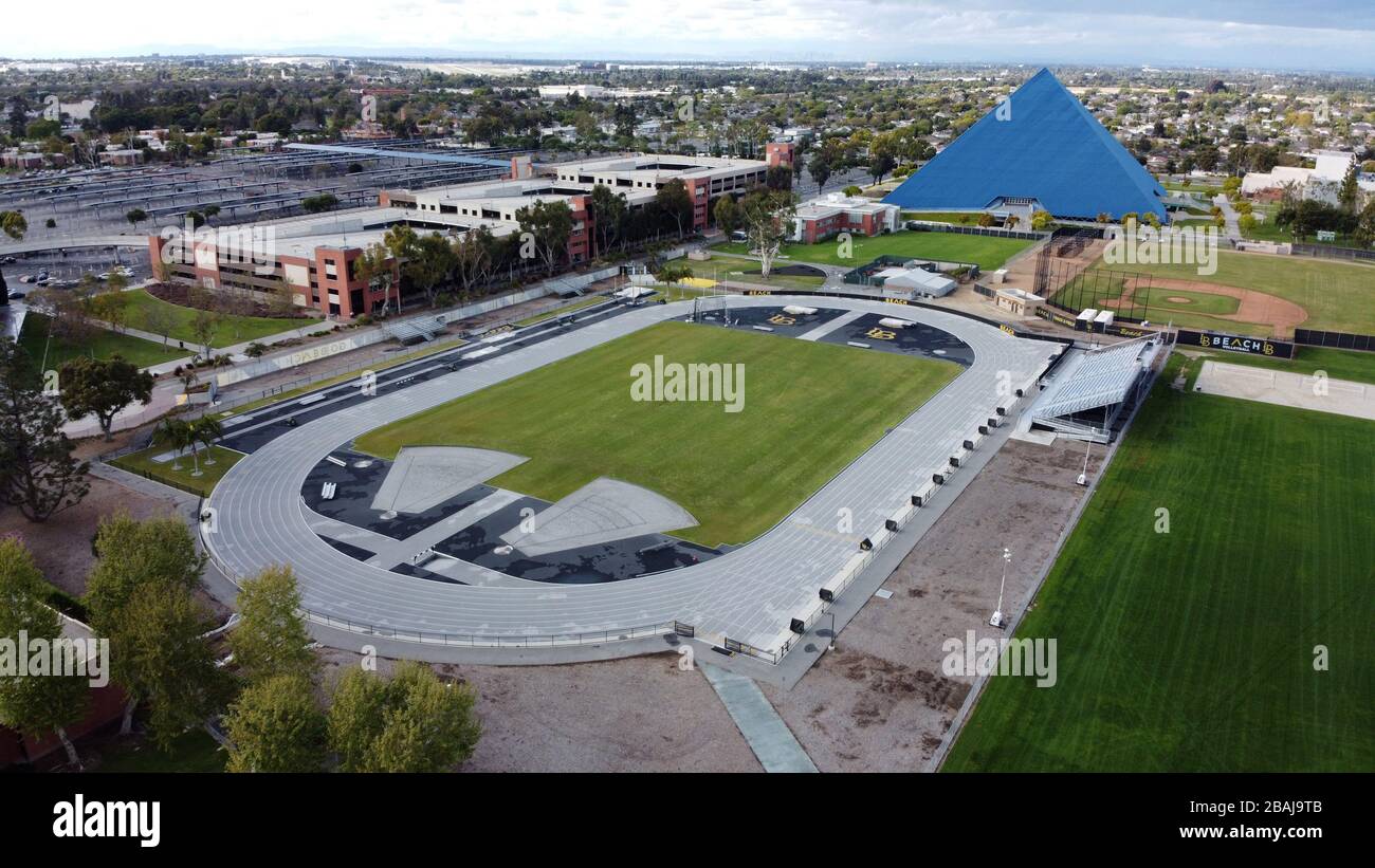 Long Beach, United States. 19th Mar, 2020. General overall aerial view ...