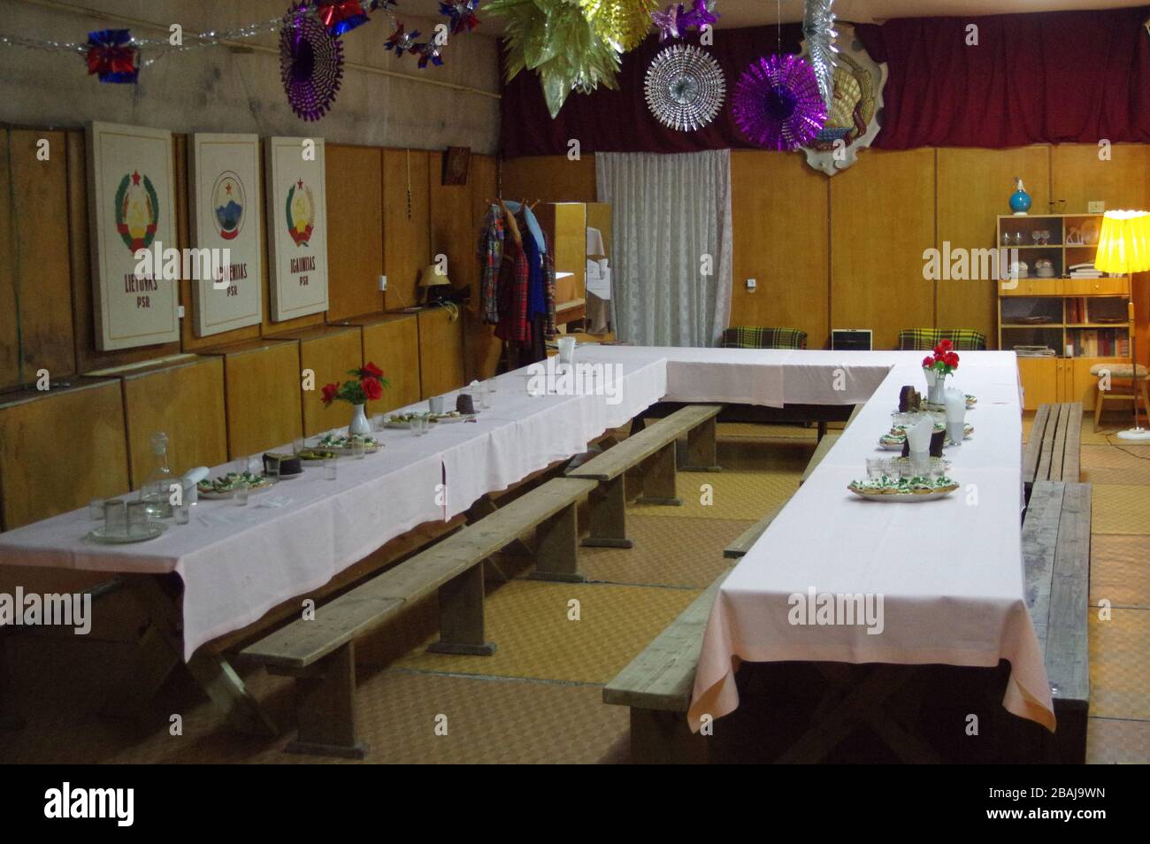 Old canteen interior of soviet factory in Latvia Stock Photo - Alamy
