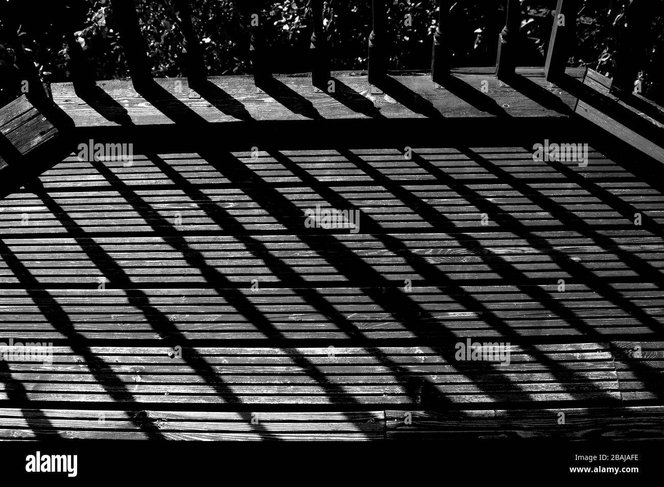 View wooden outdoor balcony Black and White Stock Photos & Images - Alamy