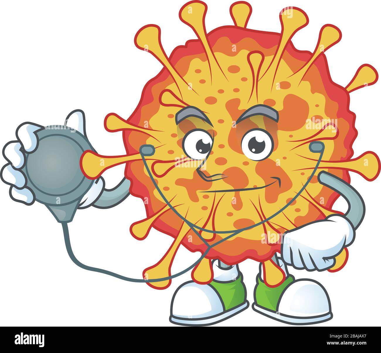 A cartoon character of epidemic COVID19 Doctor using tools Stock Vector ...