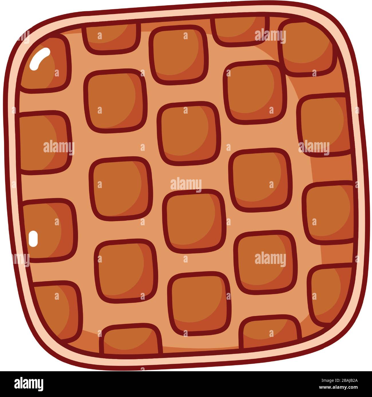 breakfast food waffle cartoon isolated icon vector illustration Stock ...