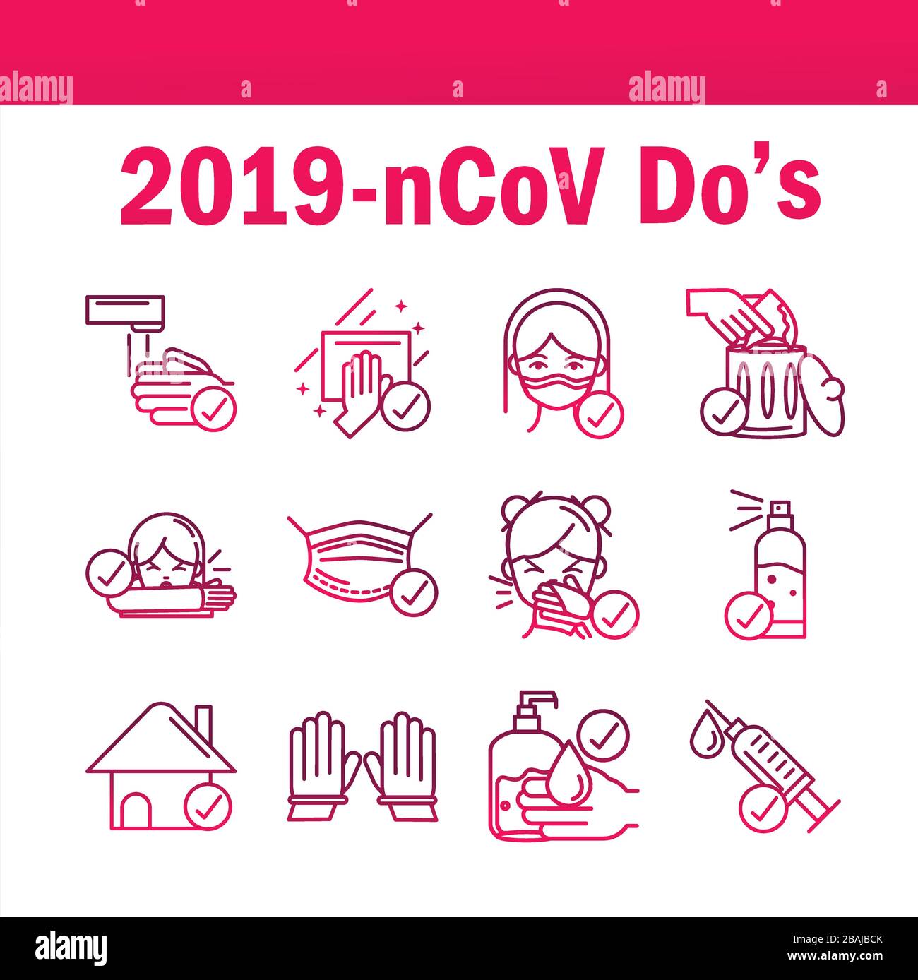 do and donts prevent spread of covid19 icons vector illustration ...