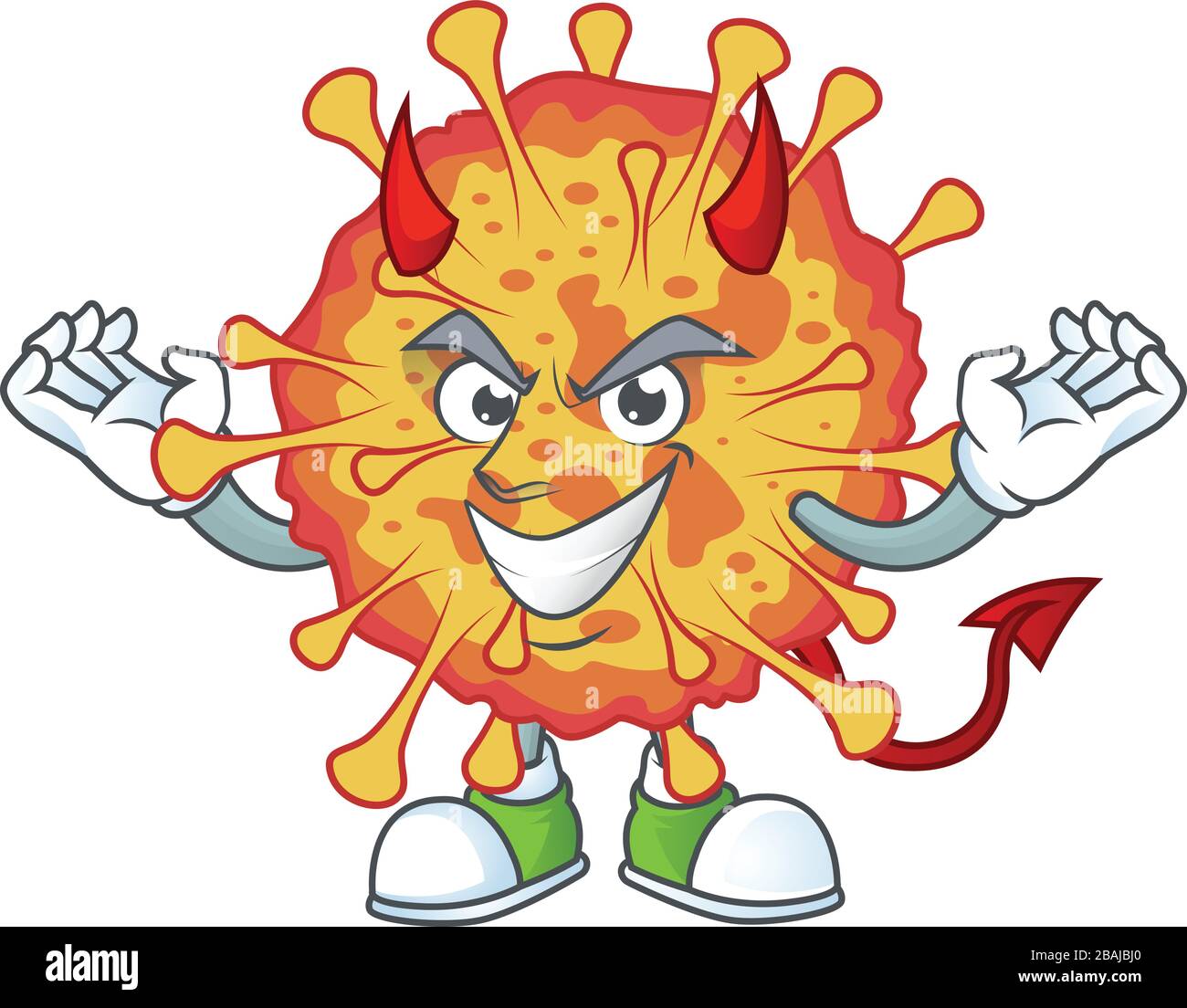 Cartoon picture of epidemic COVID19 in devil cartoon character design ...
