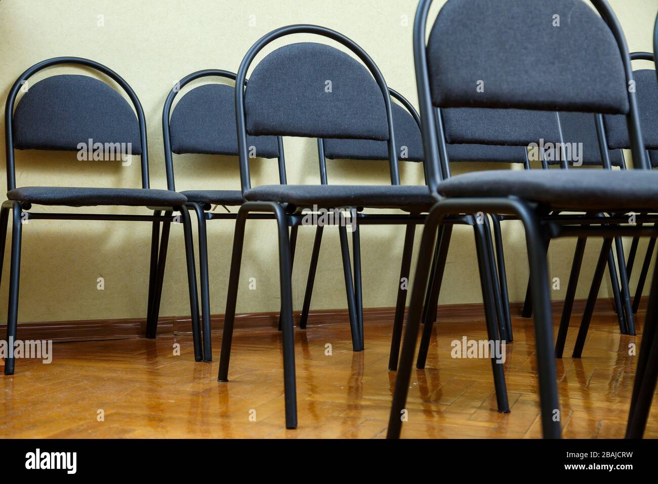 black office chairs in the conference room Stock Photo - Alamy