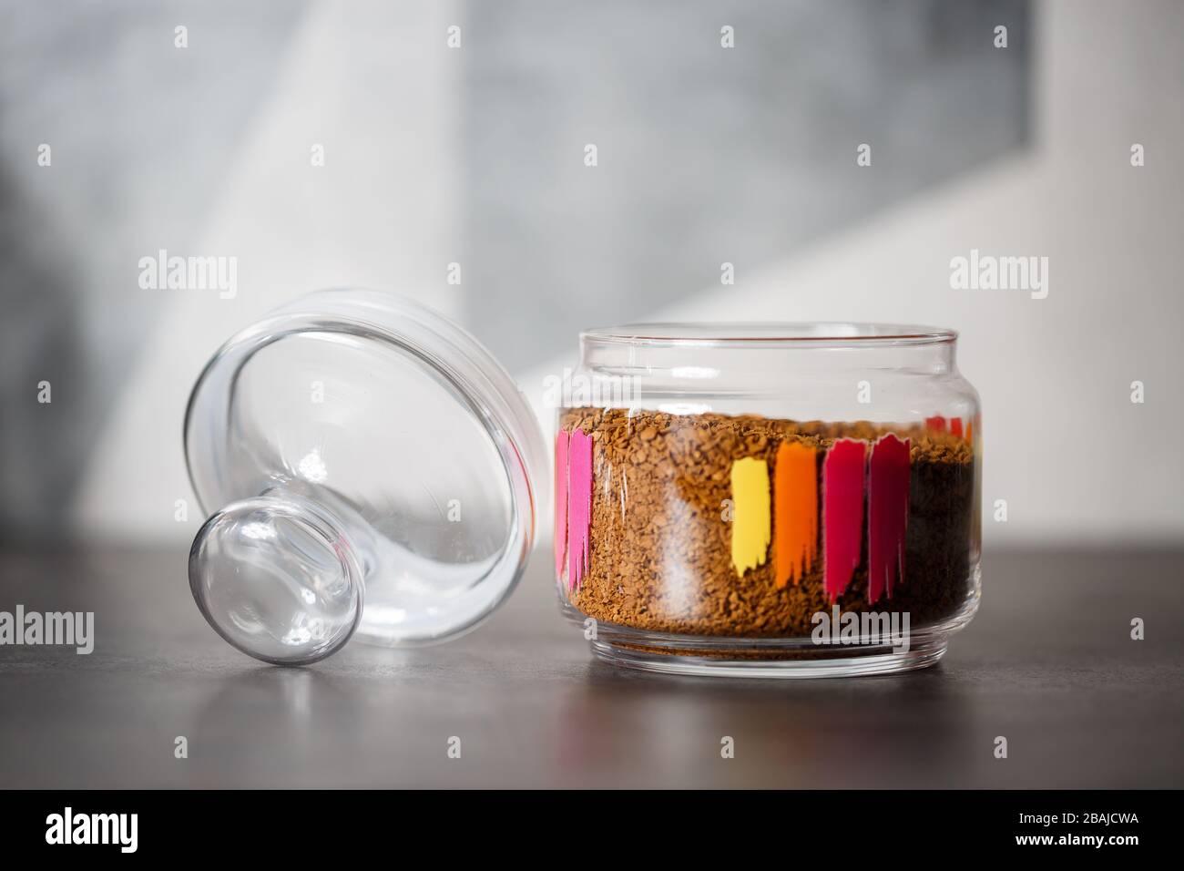 Granules of instant coffee background Stock Photo - Alamy