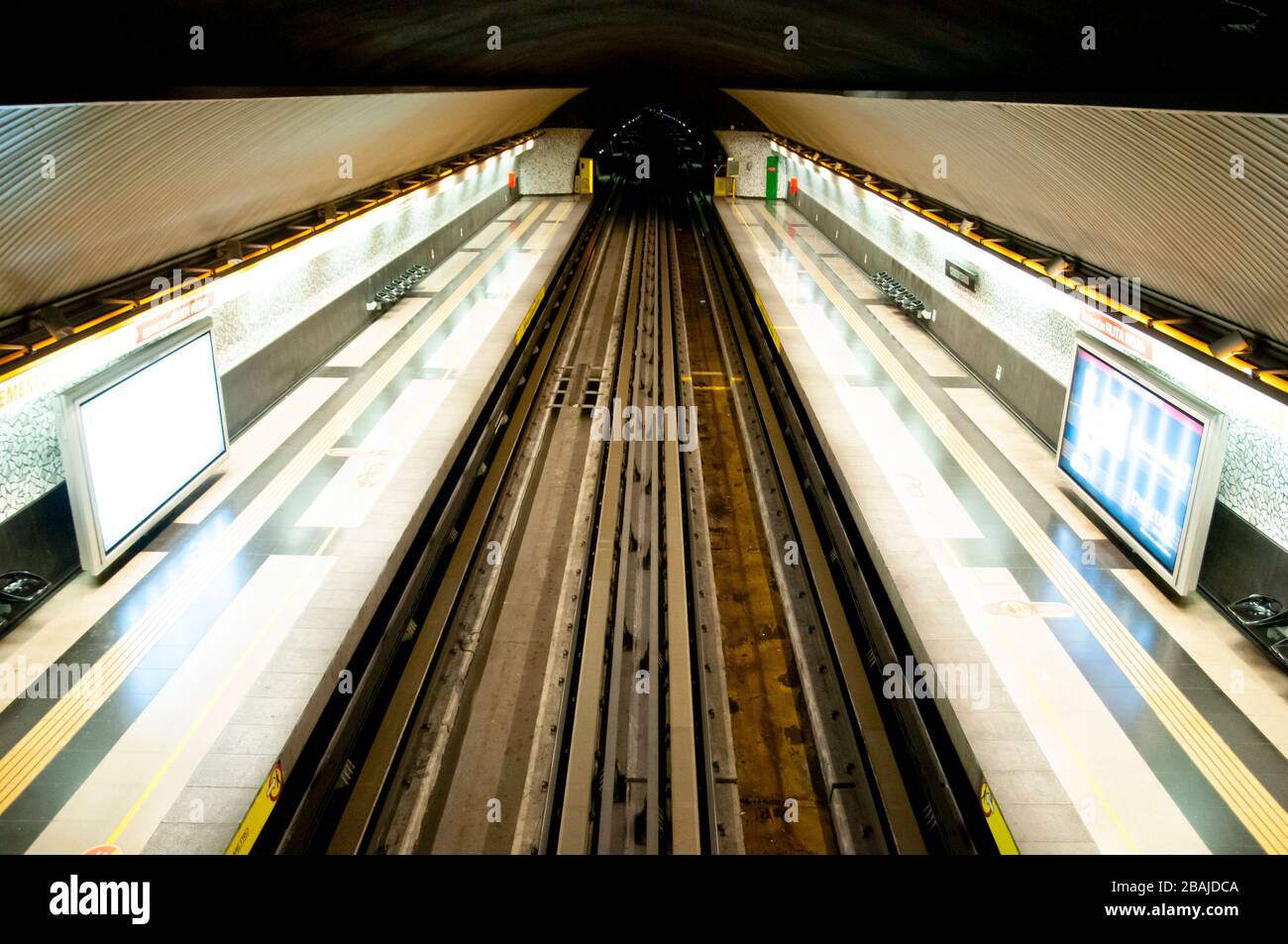 Santiago, Chile - January 24, 2015: Station in the Santiago Metro ...