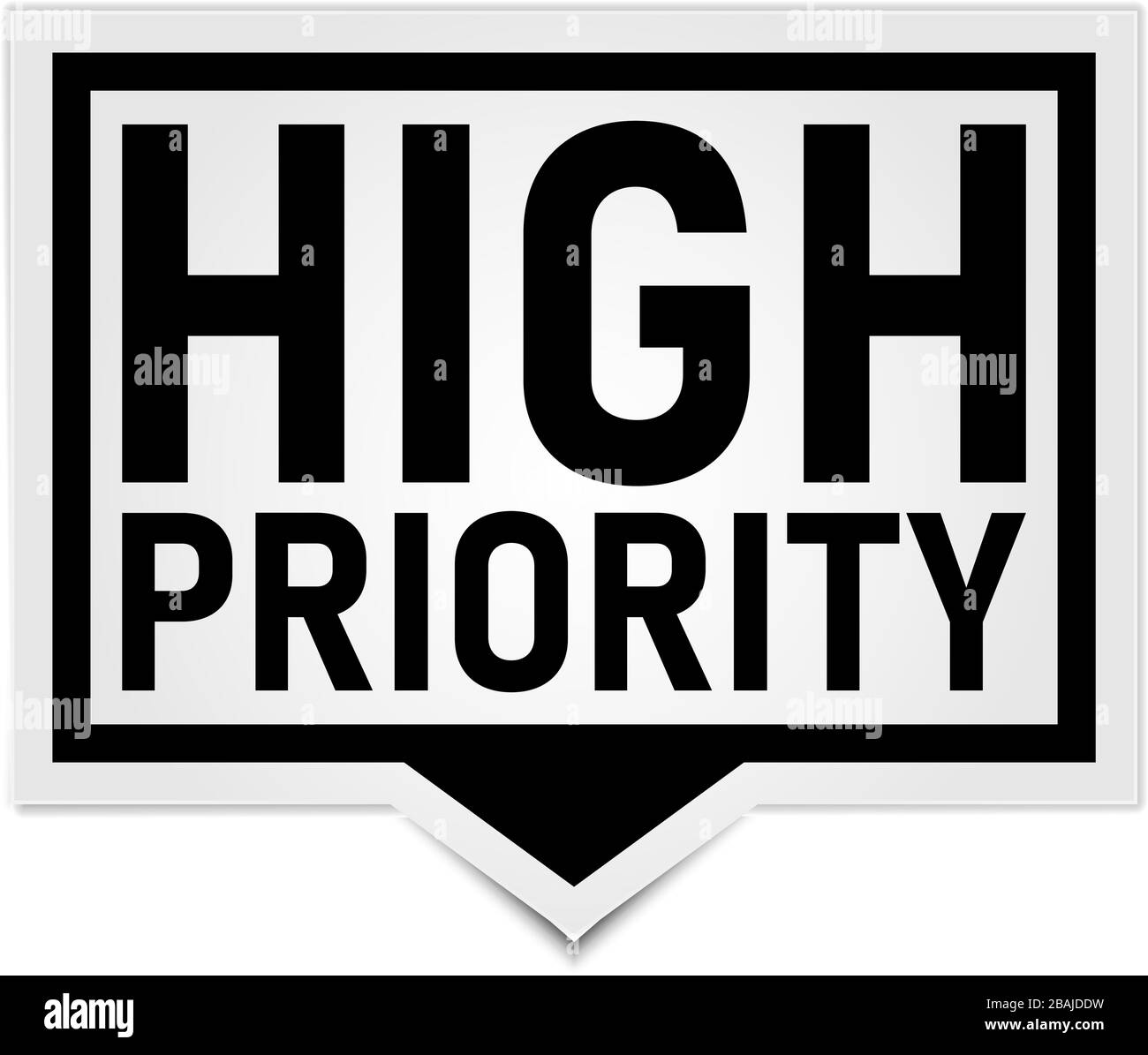 high priority black 3d square isolated speech bubble Stock Vector Image ...