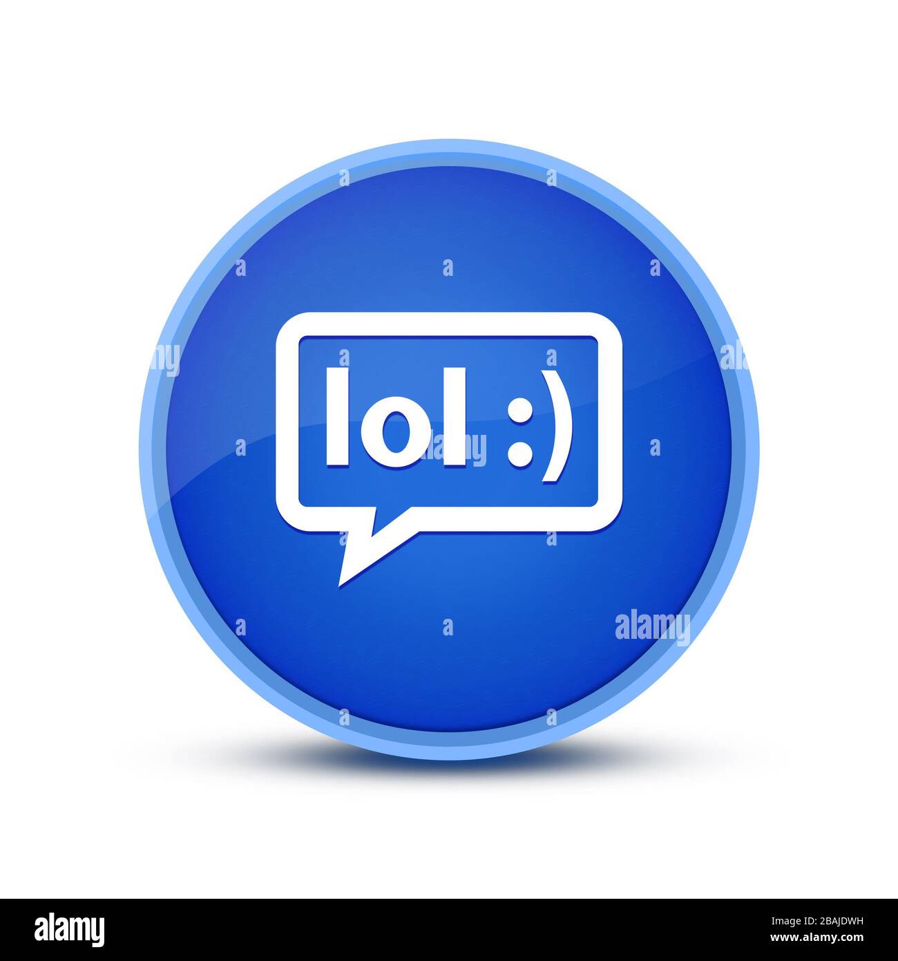 LOL bubble icon isolated on glassy blue round button abstract ...