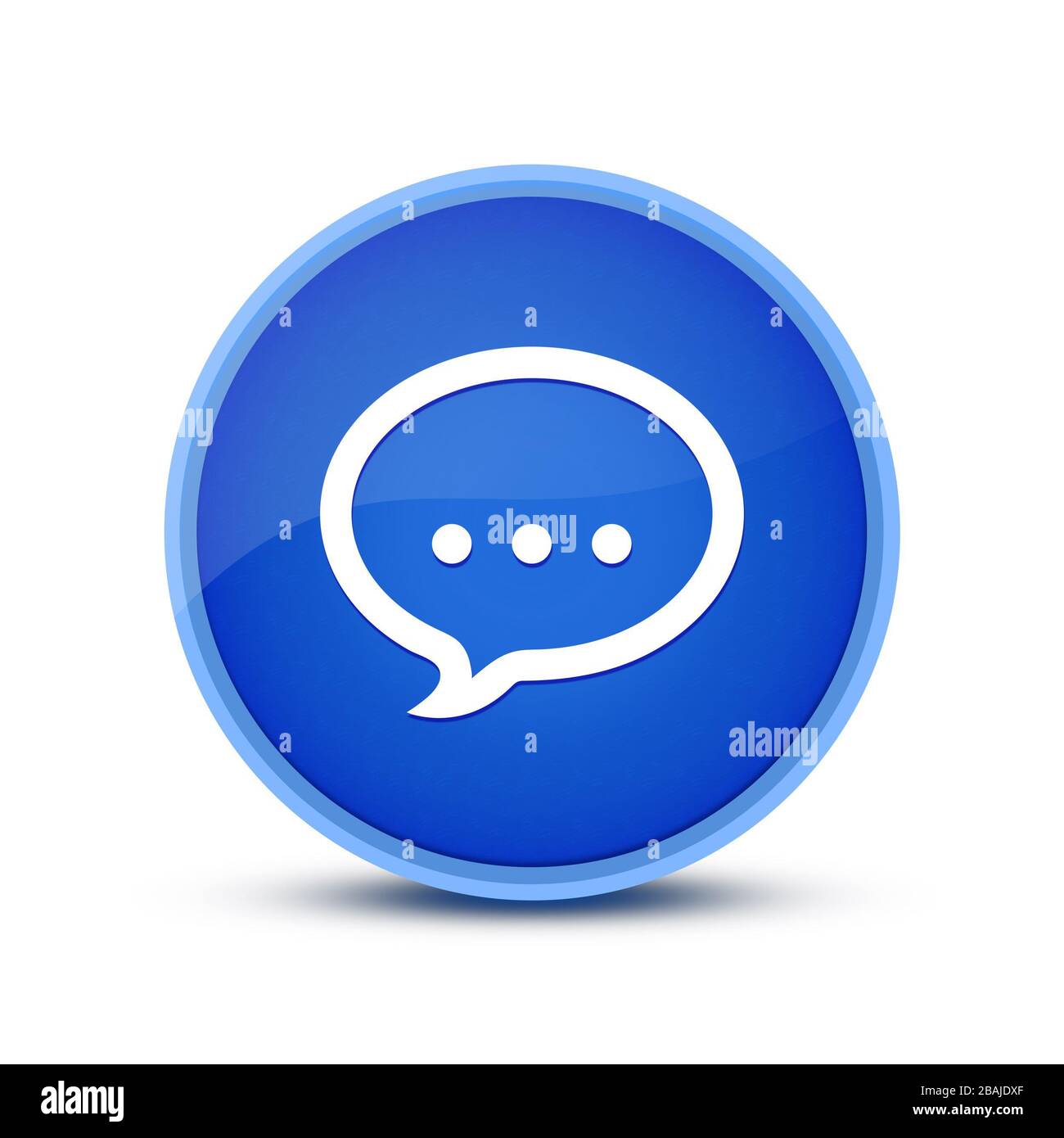 Talk icon isolated on glassy blue round button abstract illustration ...
