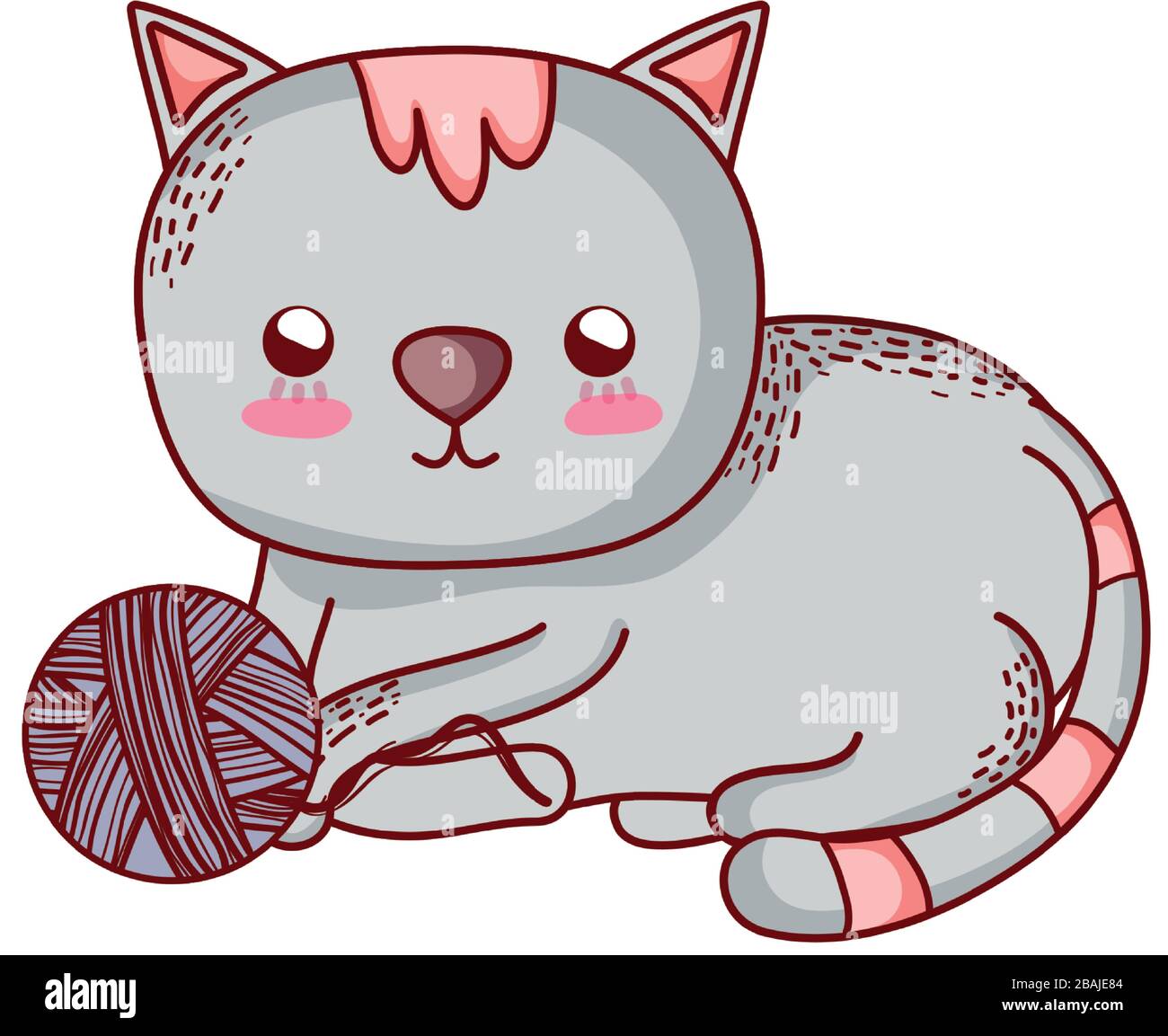 Cat Yarn Ball Cartoon