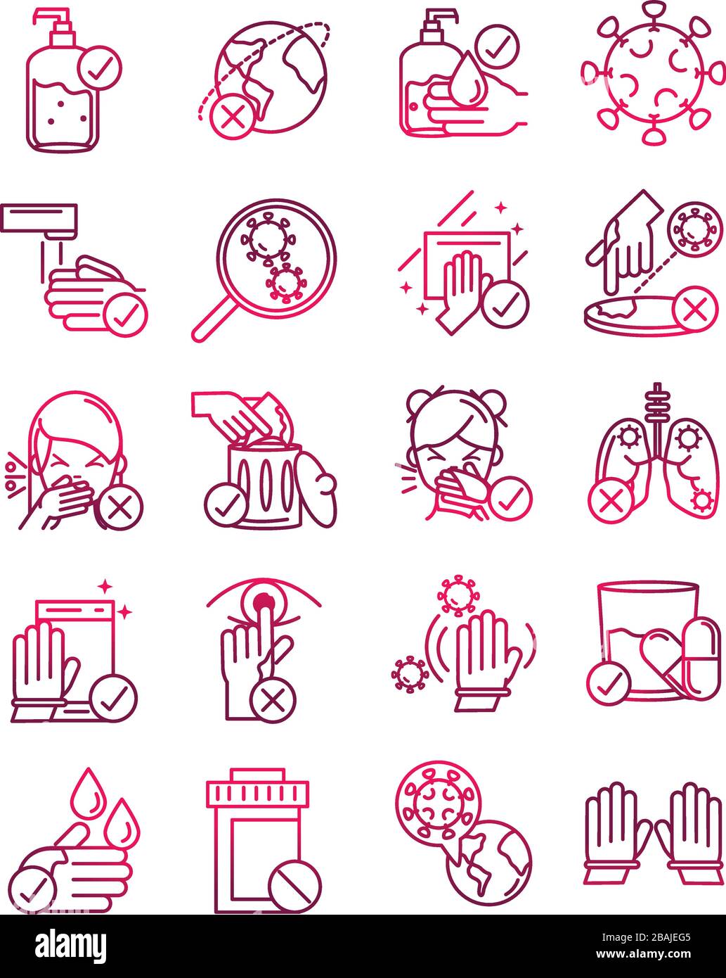 do and donts prevent spread of covid19 icons vector illustration ...