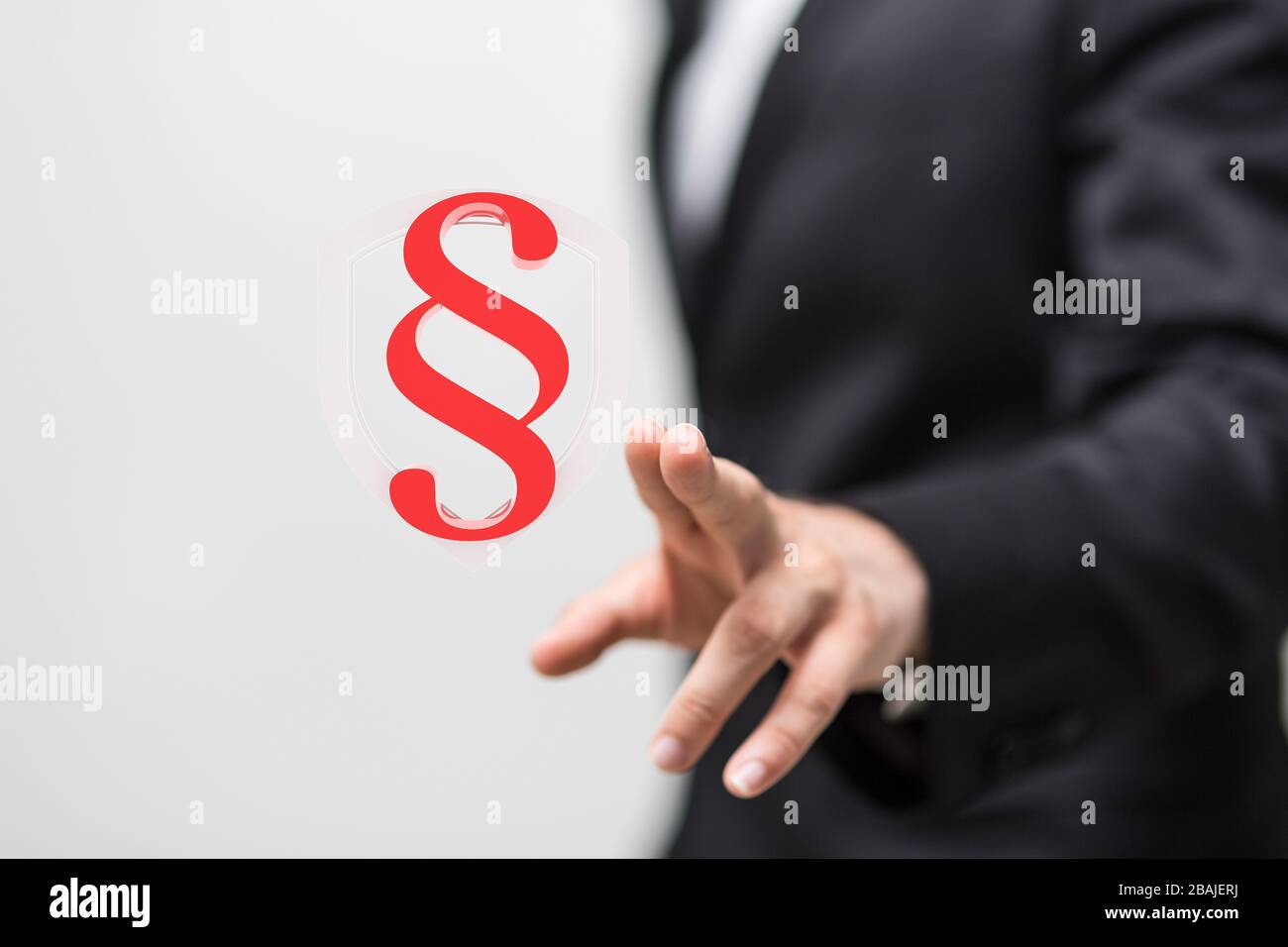 paragraph law sign digital in hand 3d Stock Photo - Alamy