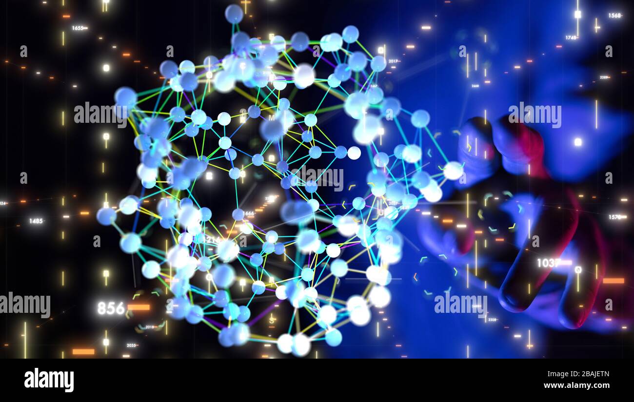 Big data visualization. Network connection structure Stock Photo - Alamy