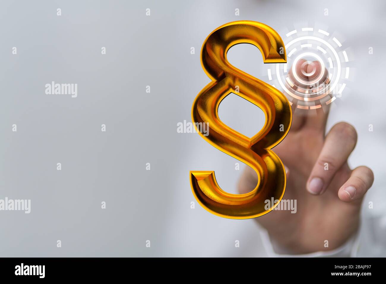 paragraph law sign digital in hand 3D Stock Photo - Alamy