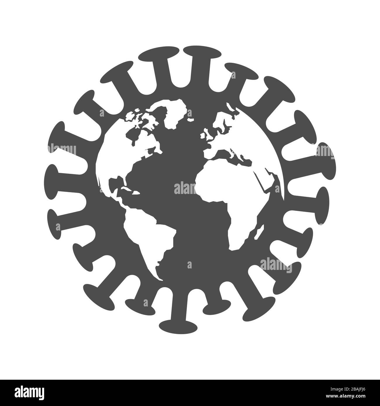 The image of the earth in the form of a virus. Illustration dedicated ...