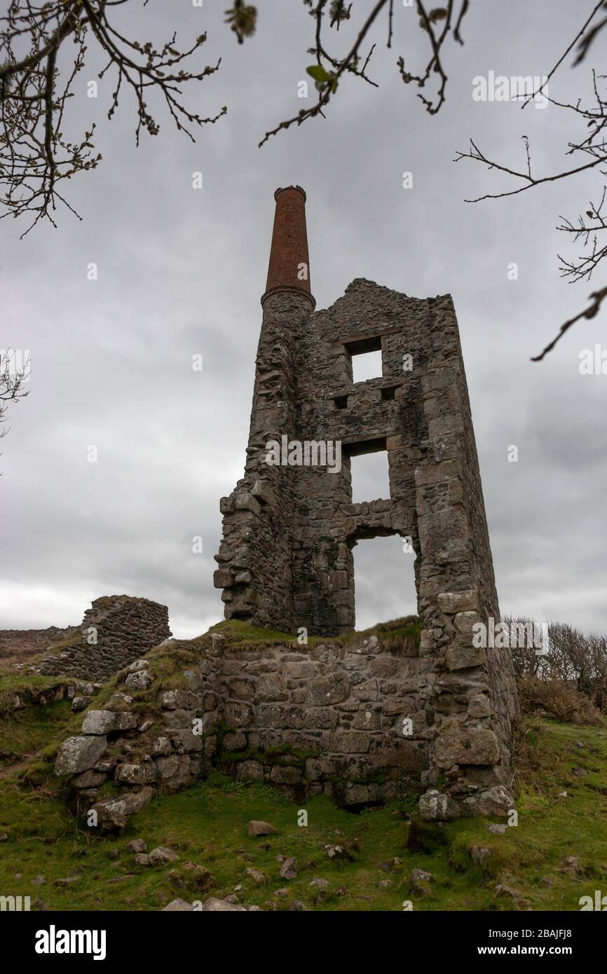 Carn Galver Mine pump engine house, Penwith Peninsula, Cornwall, UK ...