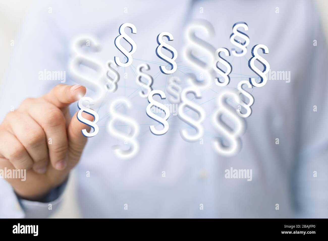 paragraph law sign digital in hand Stock Photo - Alamy