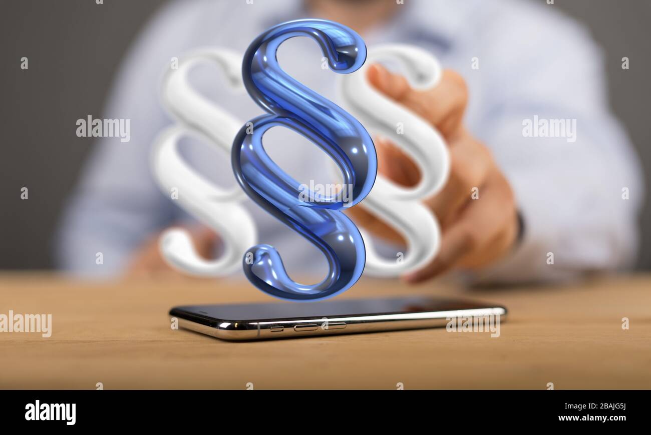 A symbol paragraph law sign digital in hand Stock Photo - Alamy