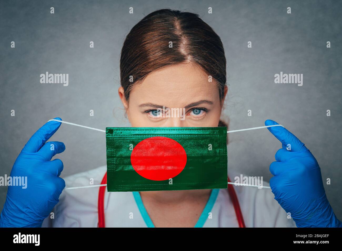 Coronavirus in Bangladesh Female Doctor Portrait hold protect Face ...