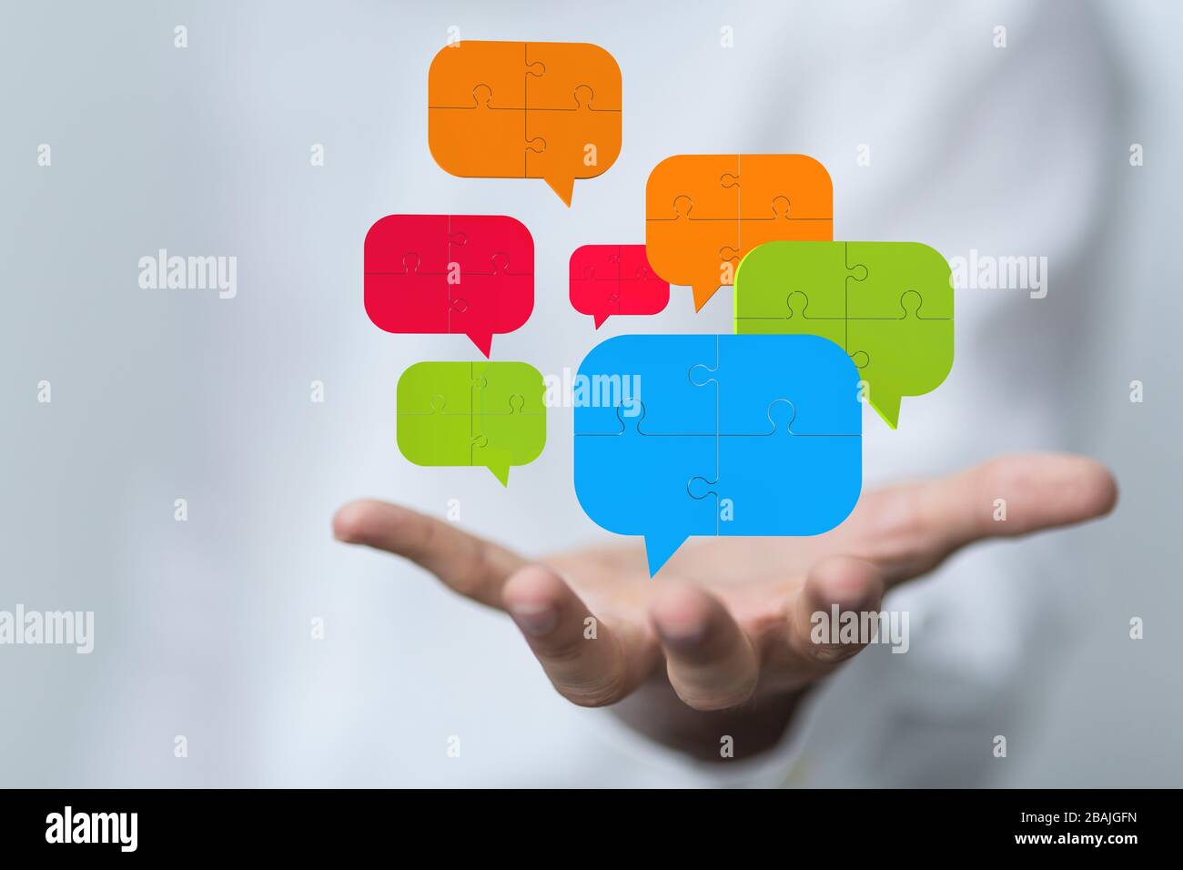 A speech bubbles. People Chatting. 3d illustration of a communication ...