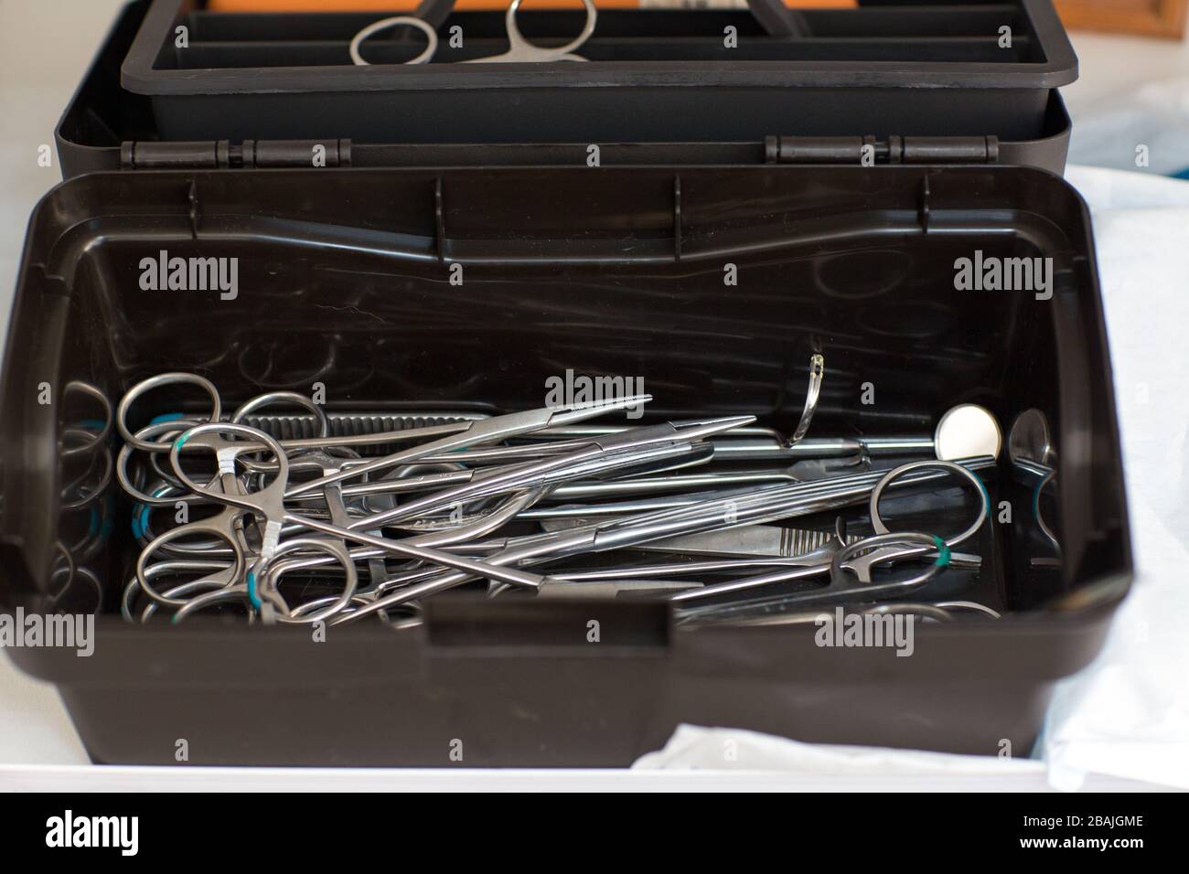 Surgical instruments on sterile table hi-res stock photography and ...
