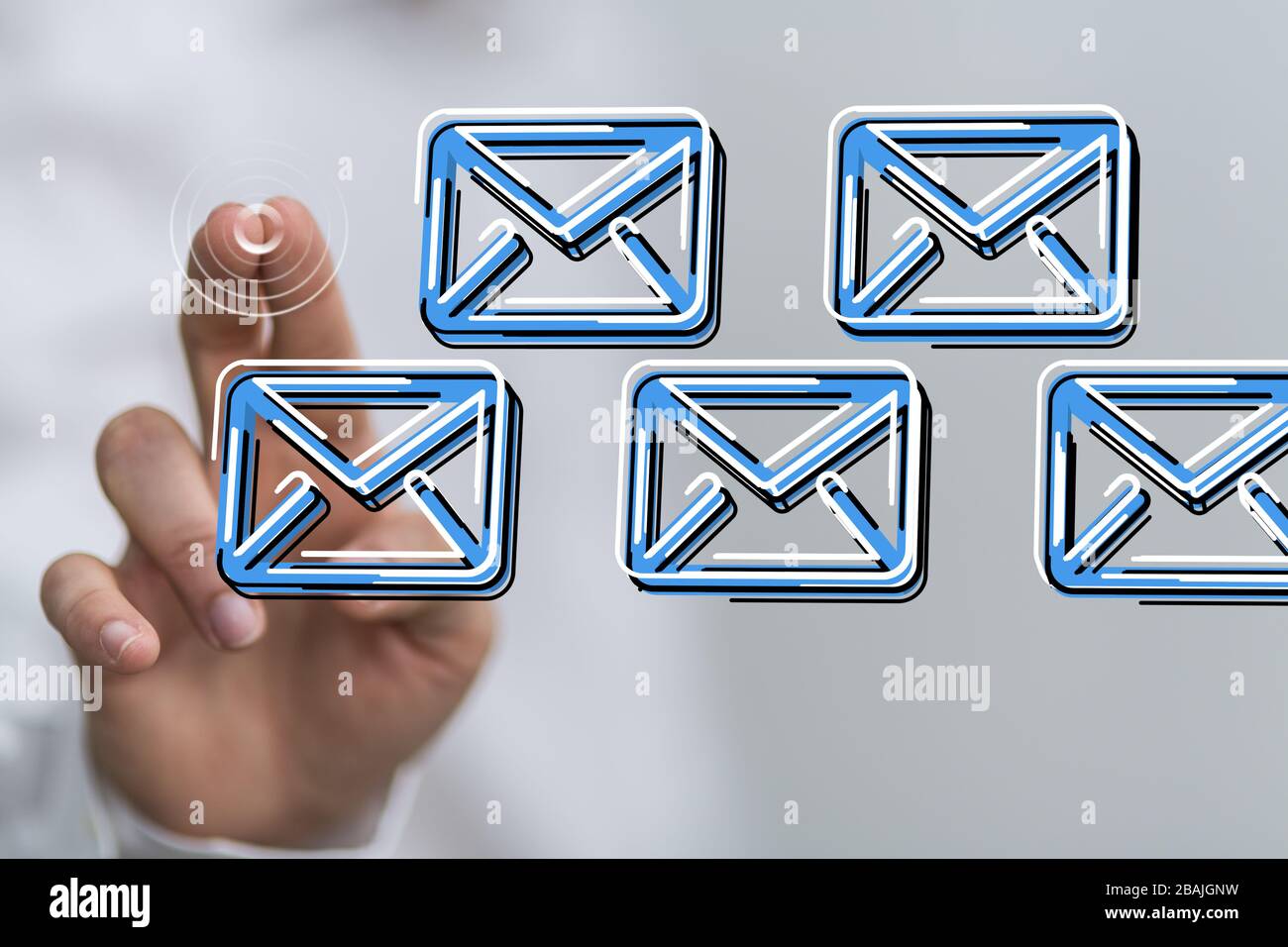 A Mail Communication Connection message to mailing Stock Photo - Alamy