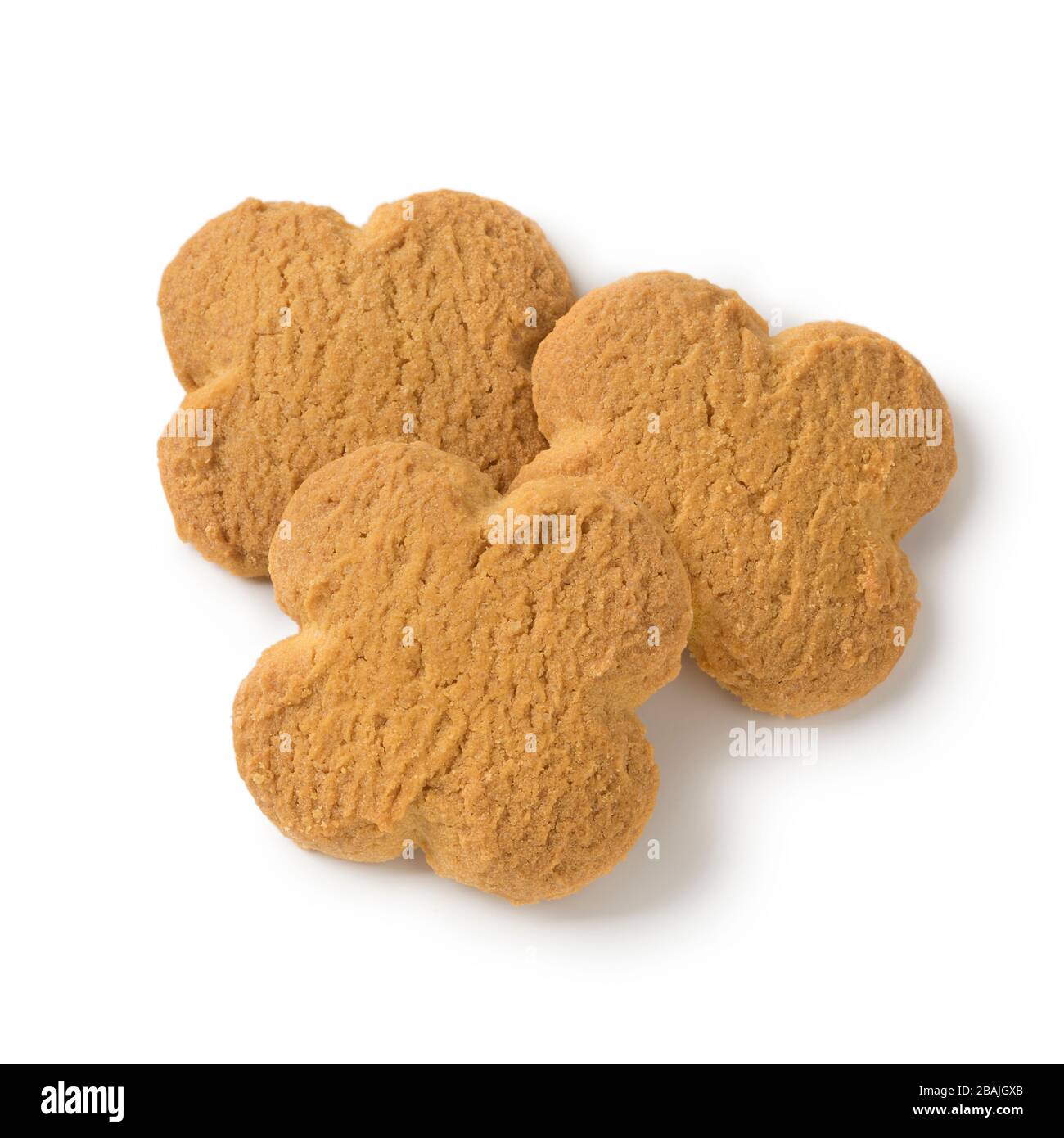 Group of traditional dutch butter cookies isolated on white background ...