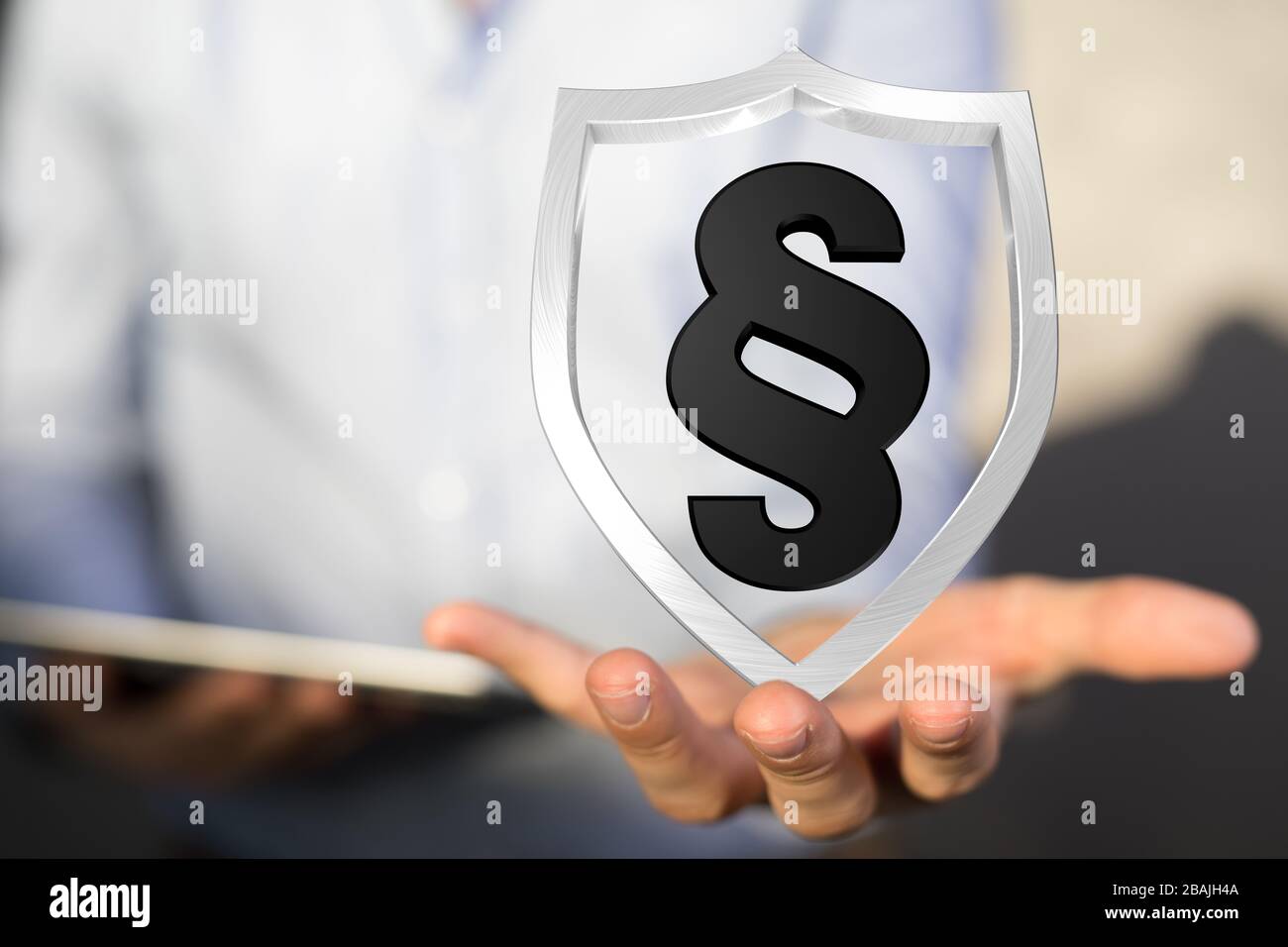 A symbol paragraph law sign digital in hand Stock Photo - Alamy