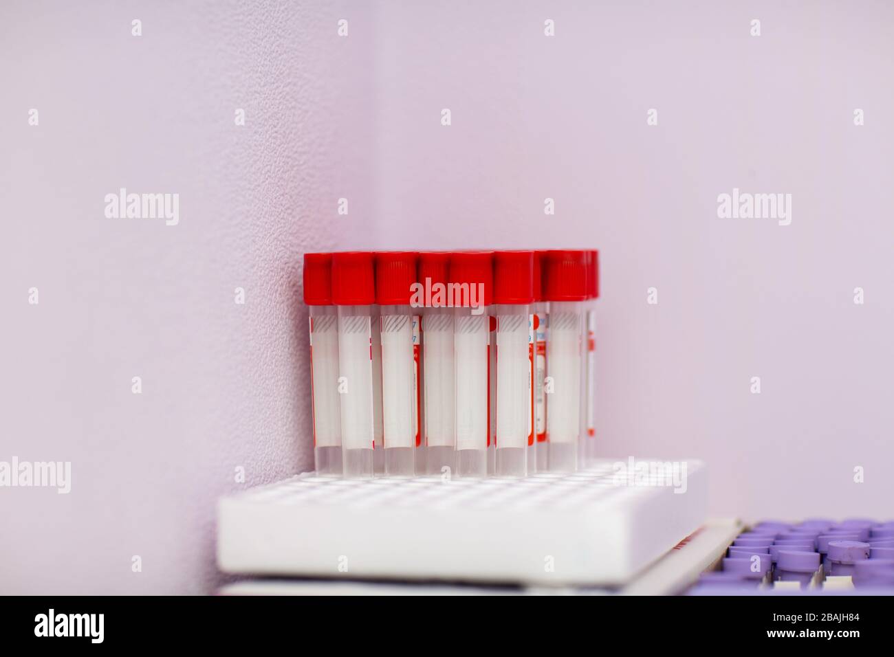 Blood test tubes in medical laboratory Stock Photo - Alamy