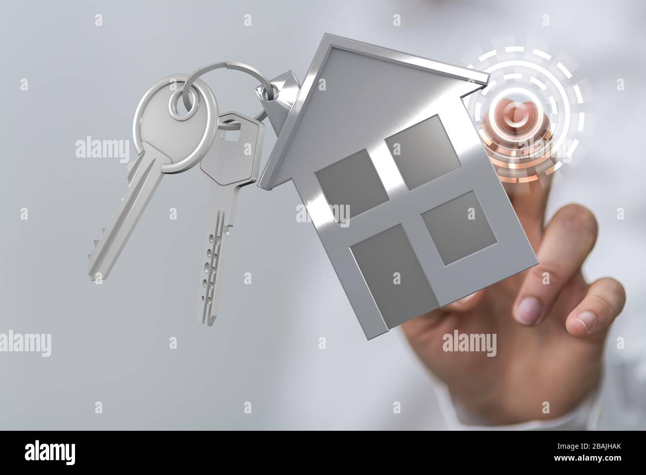A house in among houses for real estate concept Stock Photo - Alamy