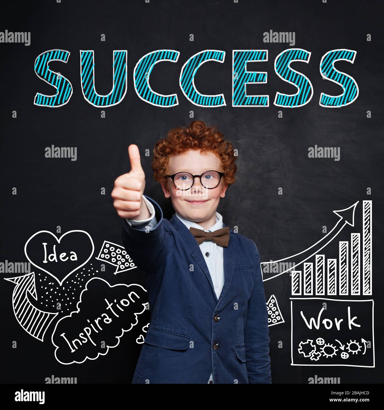 Smart child boy and distance learning concept Stock Photo - Alamy