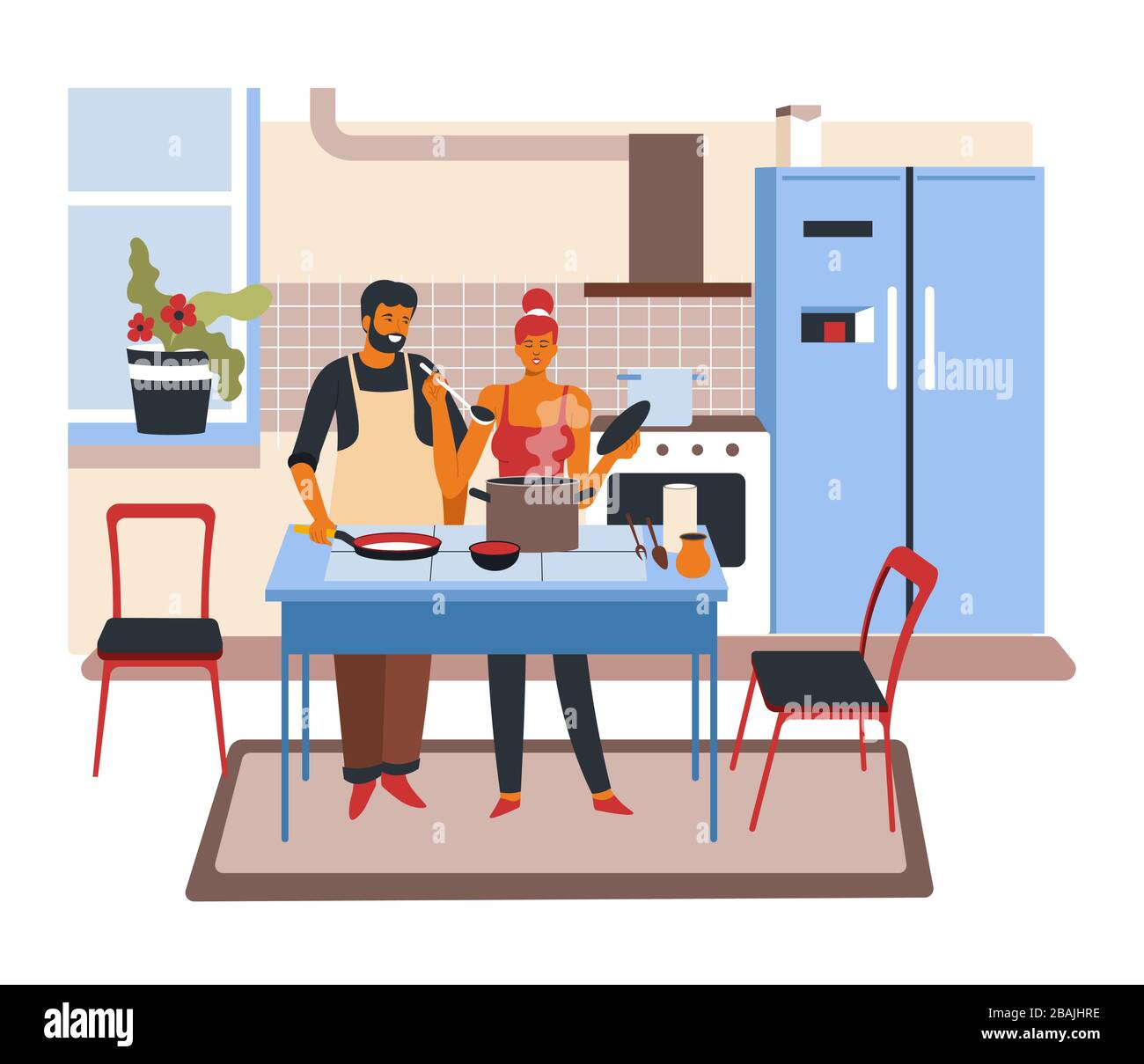 Breakfast home couple Cut Out Stock Images & Pictures - Alamy