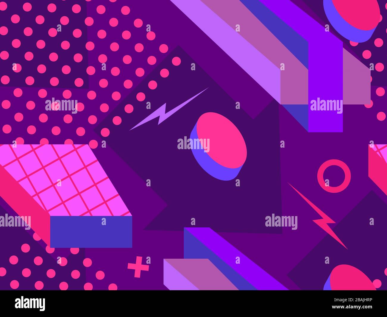 Memphis seamless pattern with geometric shapes in the style of the 80s ...