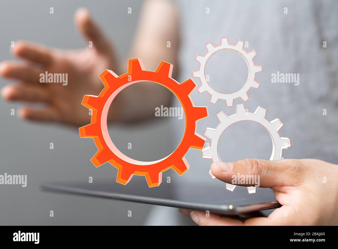 gear Technology setting concept background Stock Photo - Alamy