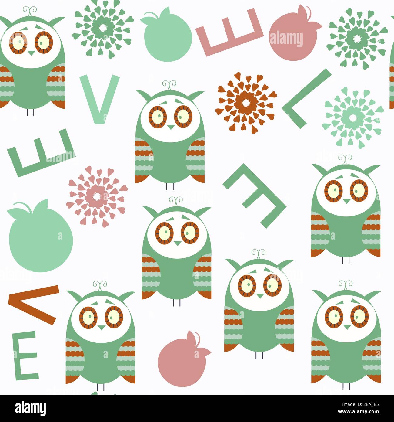 Abstract owls seamless pattern.It is located in swatch menu, vector Stock Vector Image & Art - Alamy