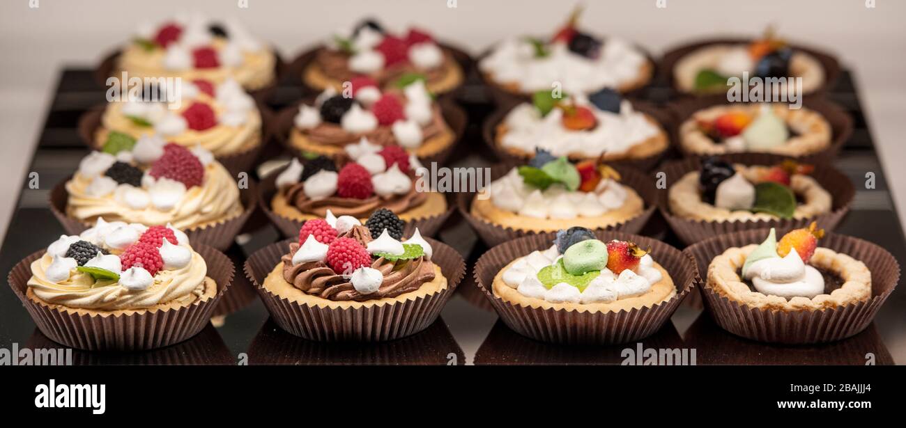 Assorted fresh cream cakes hi-res stock photography and images - Alamy