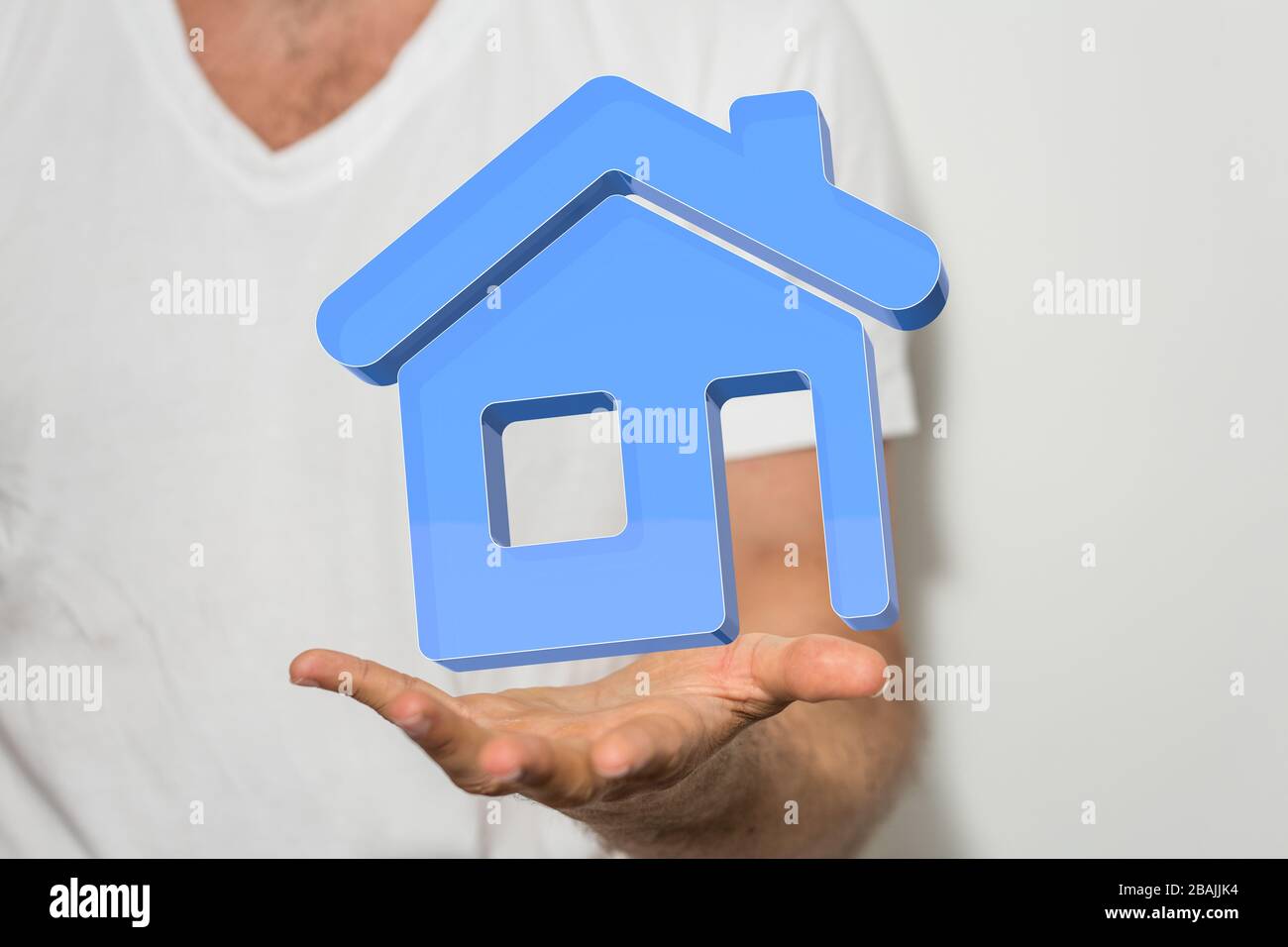 A House, Residential Structure, Human Hand. concept Stock Photo - Alamy