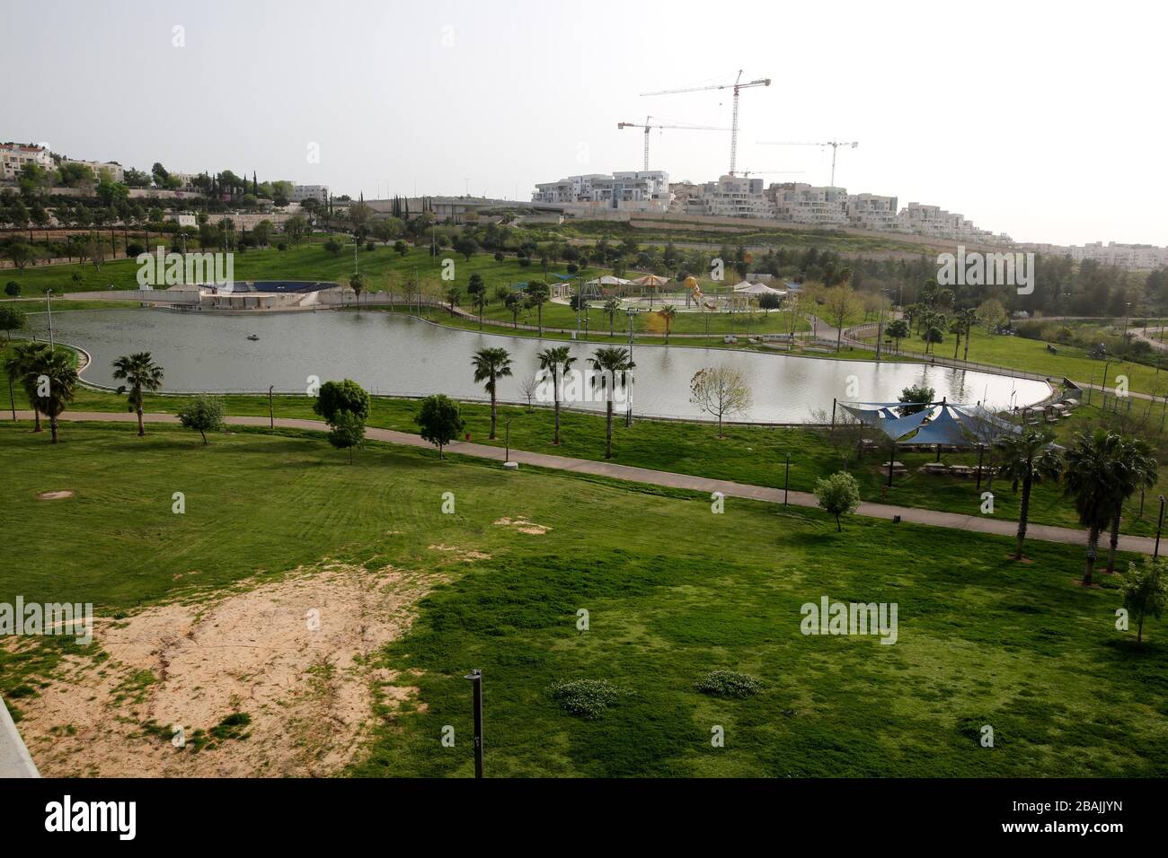 Modiin. 27th Mar, 2020. An empty park is seen in the central Israeli ...