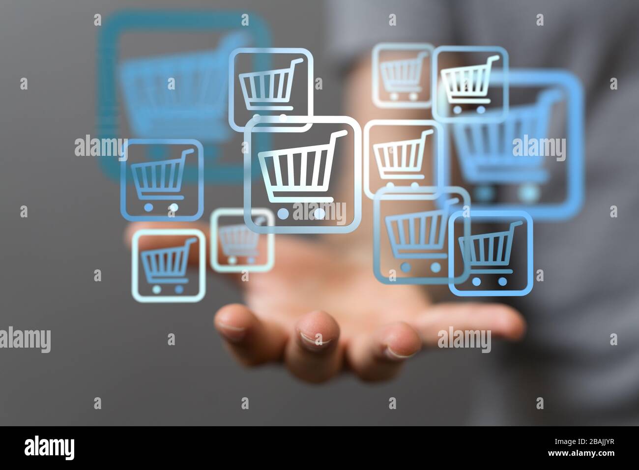 A Shopping cart as part of the network in hand . The concept of ...