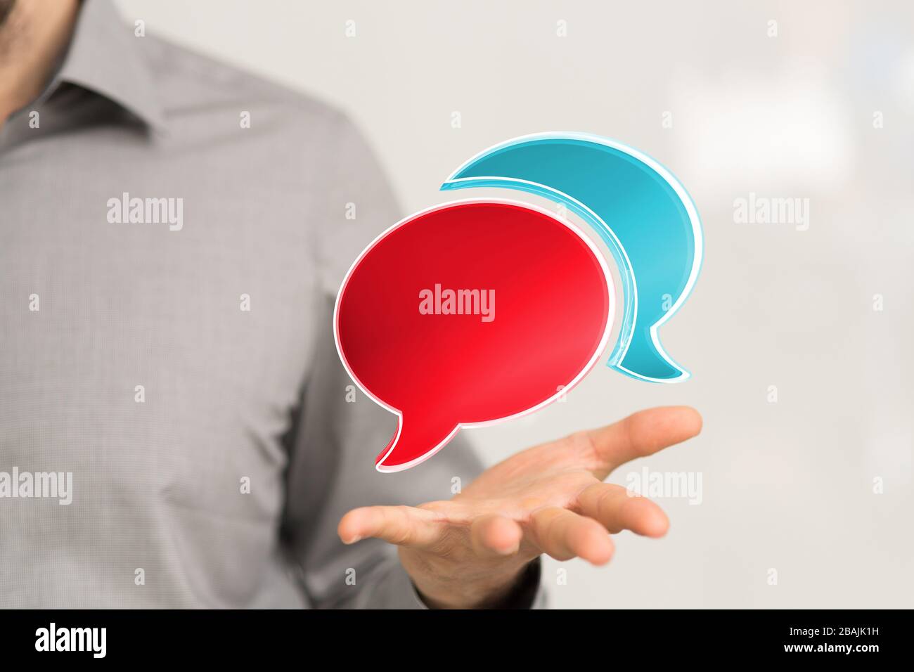 A speech bubbles. People Chatting. 3d illustration of a communication ...