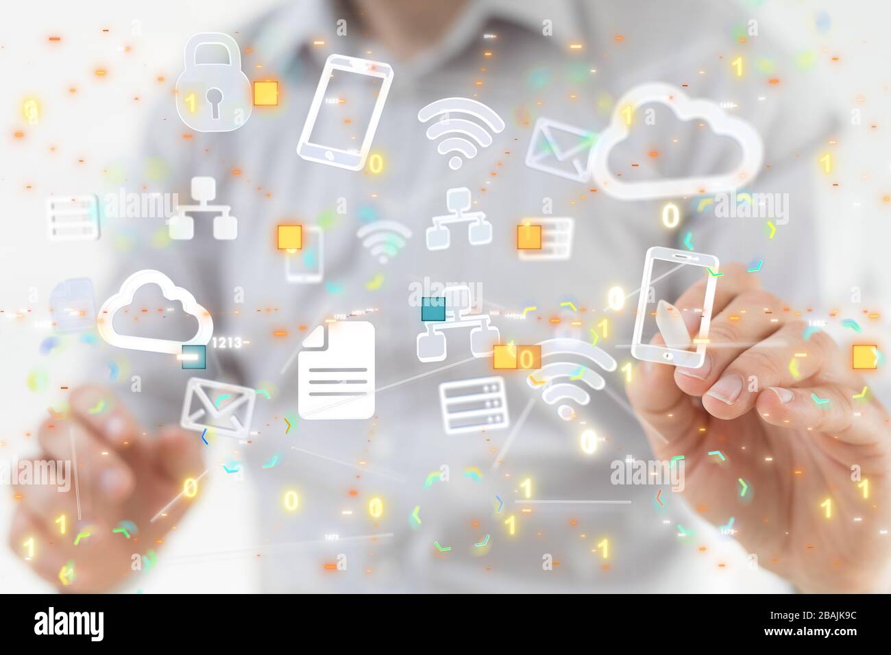 A code data concept in hand digital 3d Stock Photo - Alamy