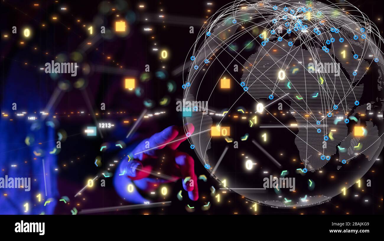 A code data concept in hand digital 3d Stock Photo - Alamy