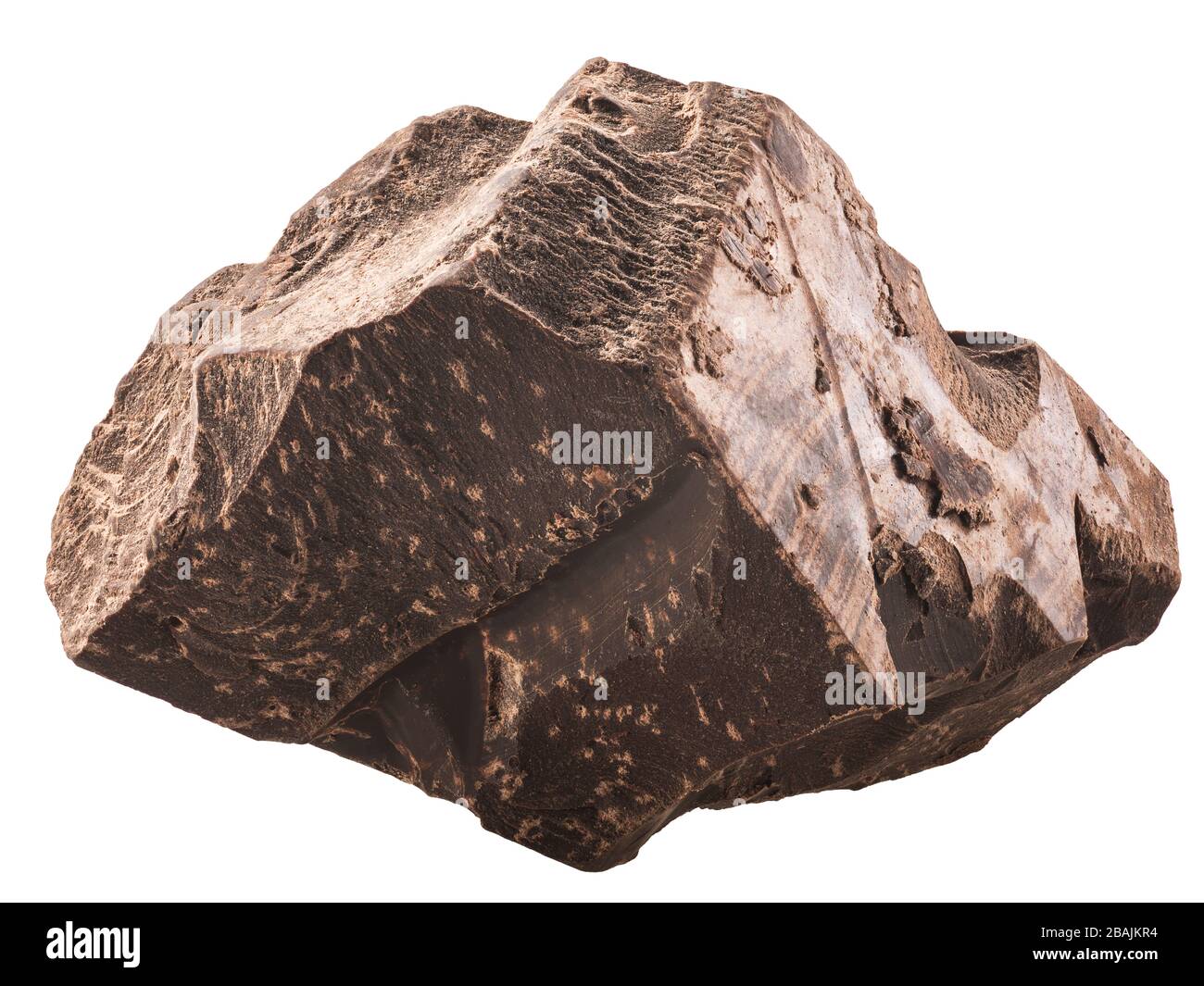 Chunk of roughly crushed chocolate or solid cocoa mass, isolated Stock ...