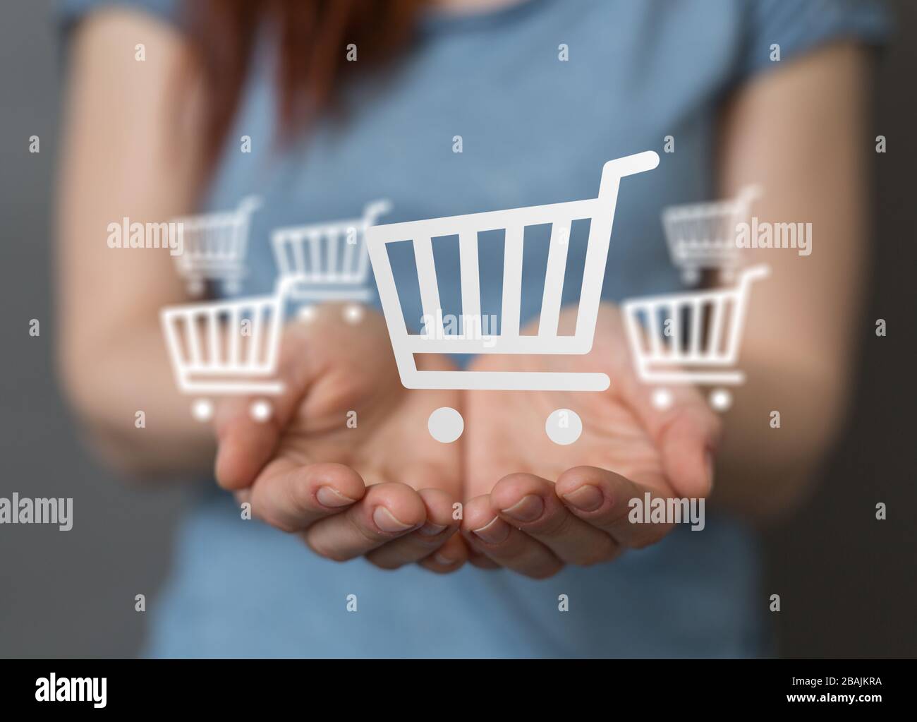 A Shopping cart as part of the network in hand . The concept of ...